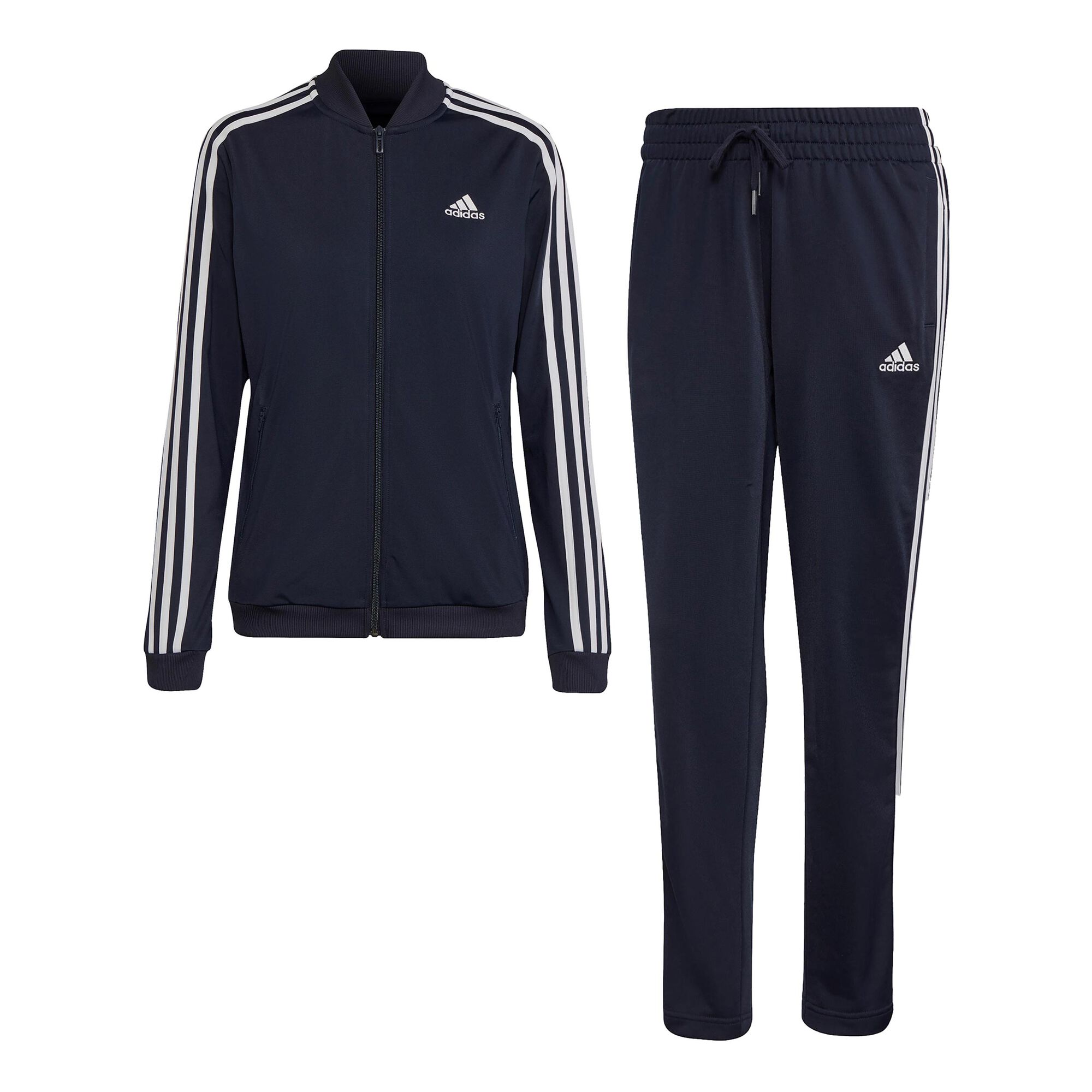 Adidas 3 Stripes Ft Trainingsanzug Damen Dunkelblau Weiß Online